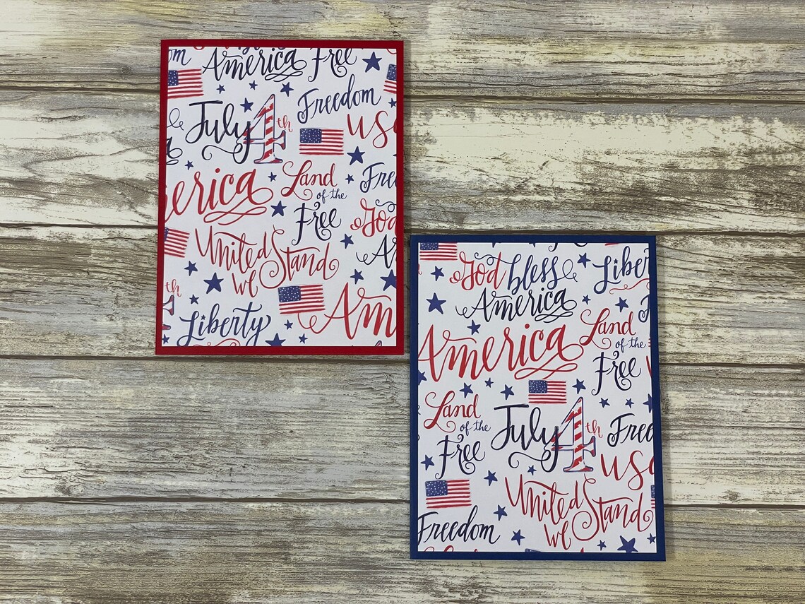 4th of July Cards Fourth of July Cards Patriotic Cards Flag - Etsy