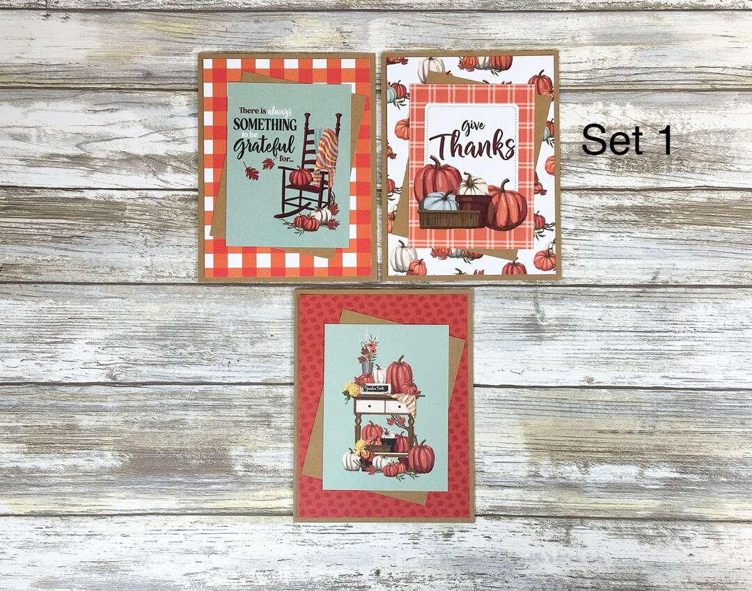 Handmade Fall Note Card Set: Pumpkin & Thanksgiving Cards - Etsy