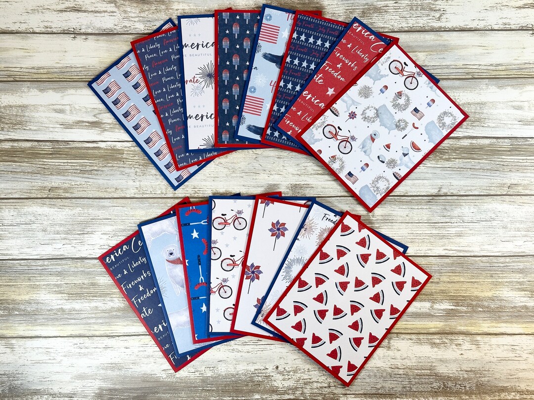 Handmade Patriotic Note Cards: 4th of July, Independence Day (15 Cards ...
