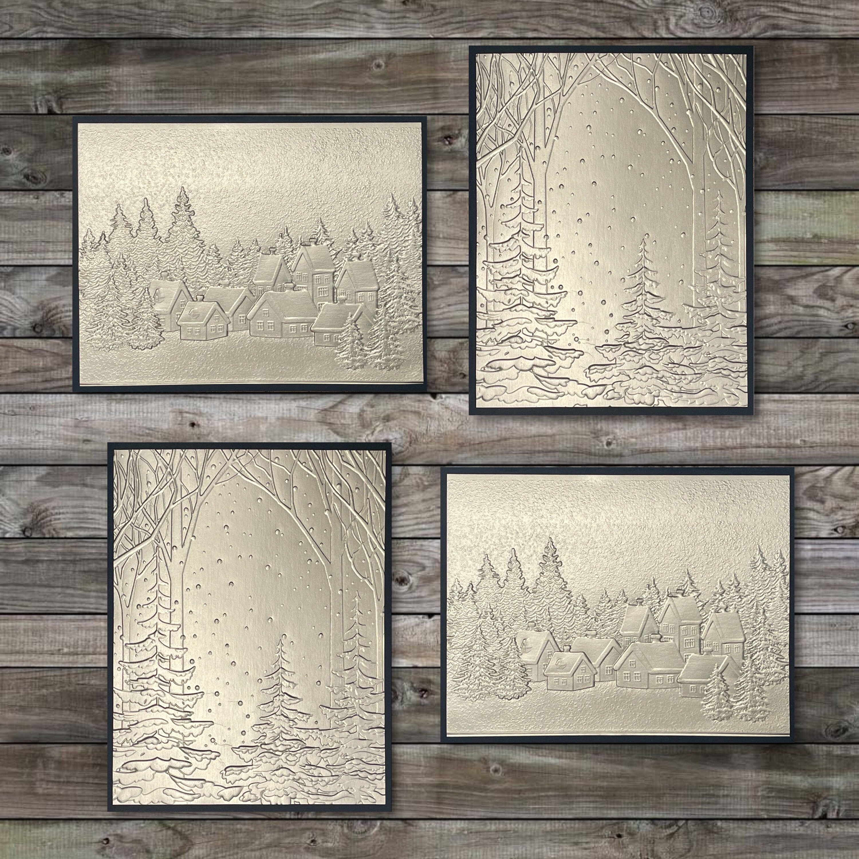 Embossed Christmas Cards Christmas Note Cards Winter Note - Etsy