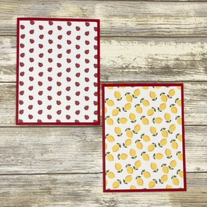Summer Note Cards, Summer Cards, Lemon Card, Ladybug Card, Floral Note ...