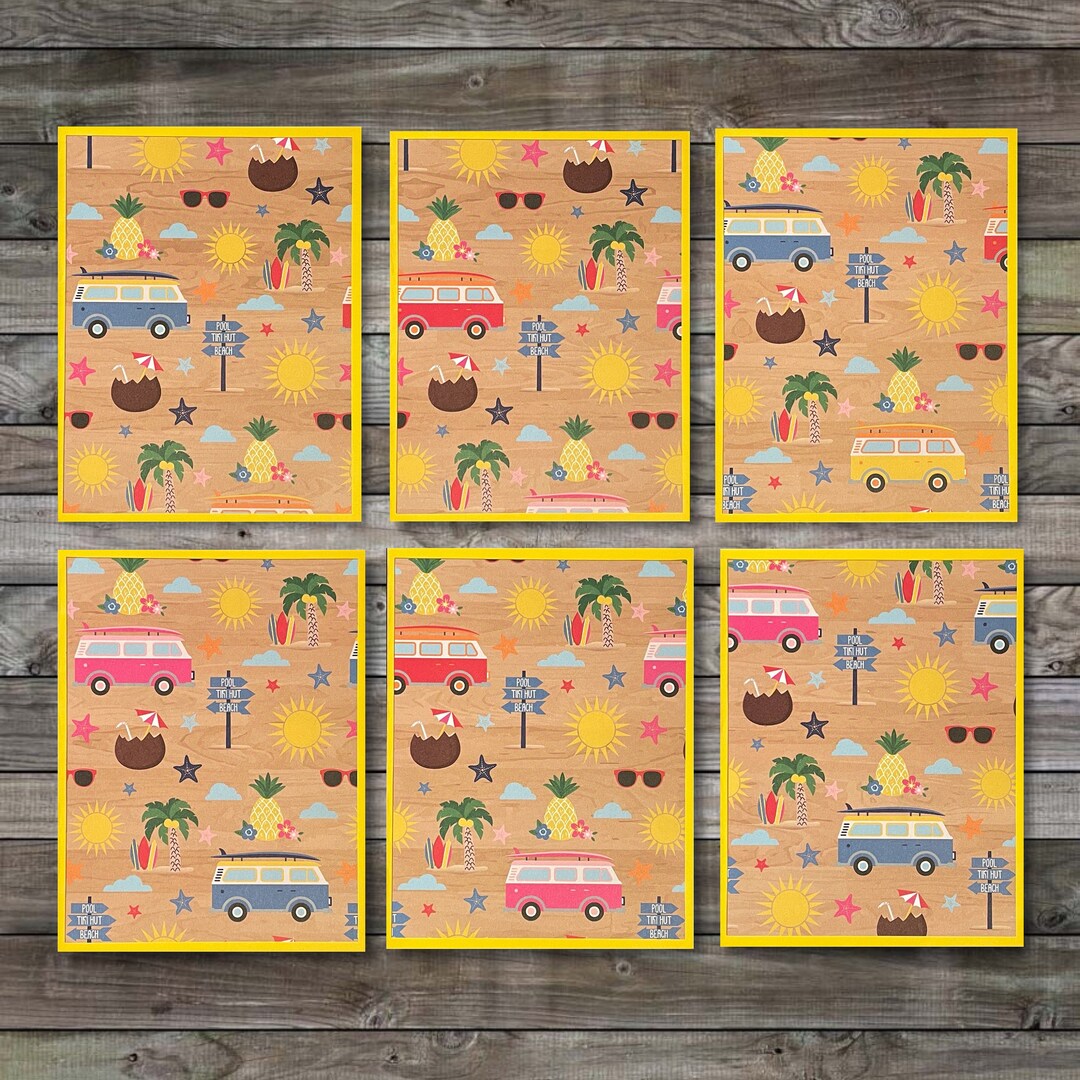 Summer Note Cards, Summer Cards, Beach Cards, Sun Cards, Note Cards ...