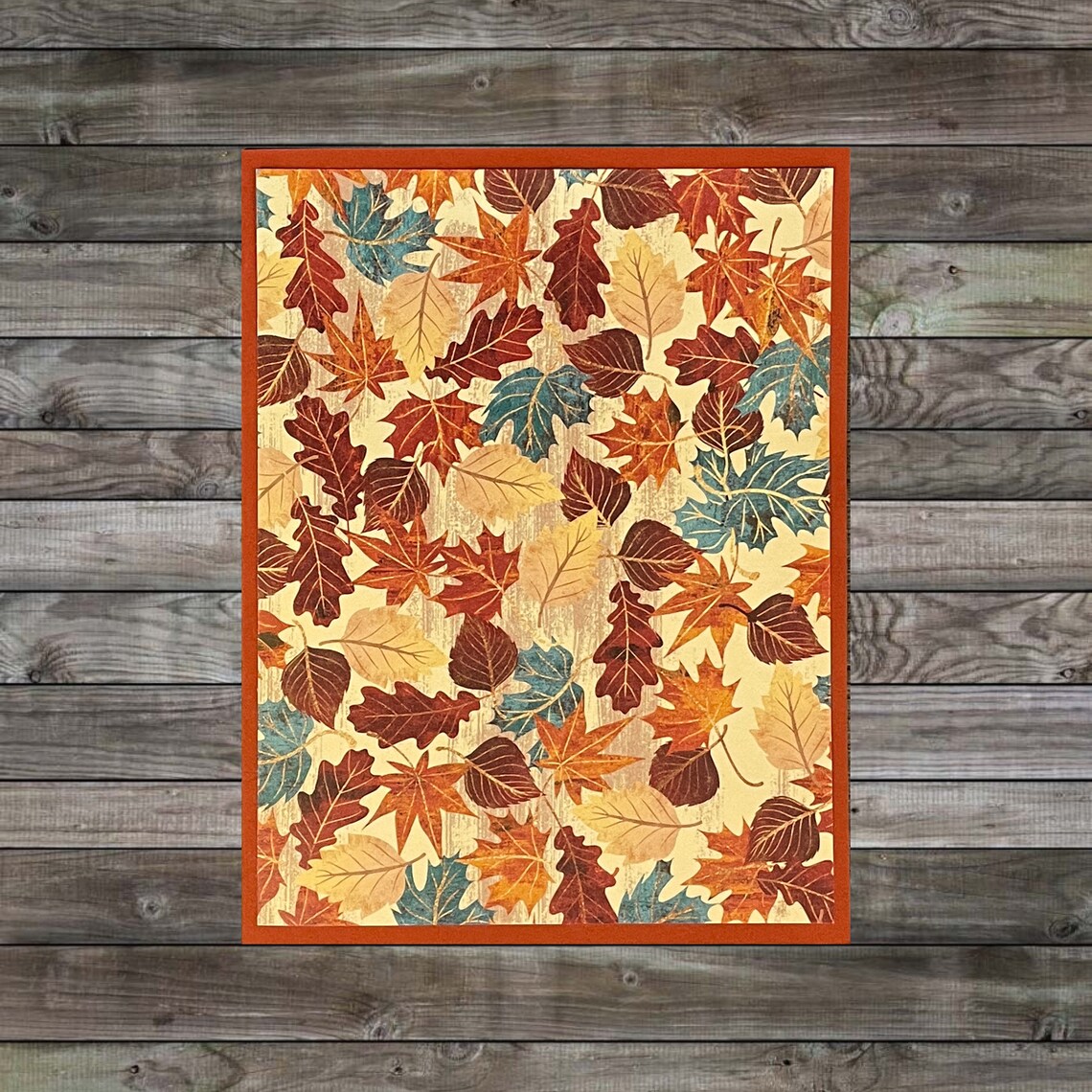 Handmade Fall Note Card Set: Thankful Autumn Leaves (4 Cards) - Etsy