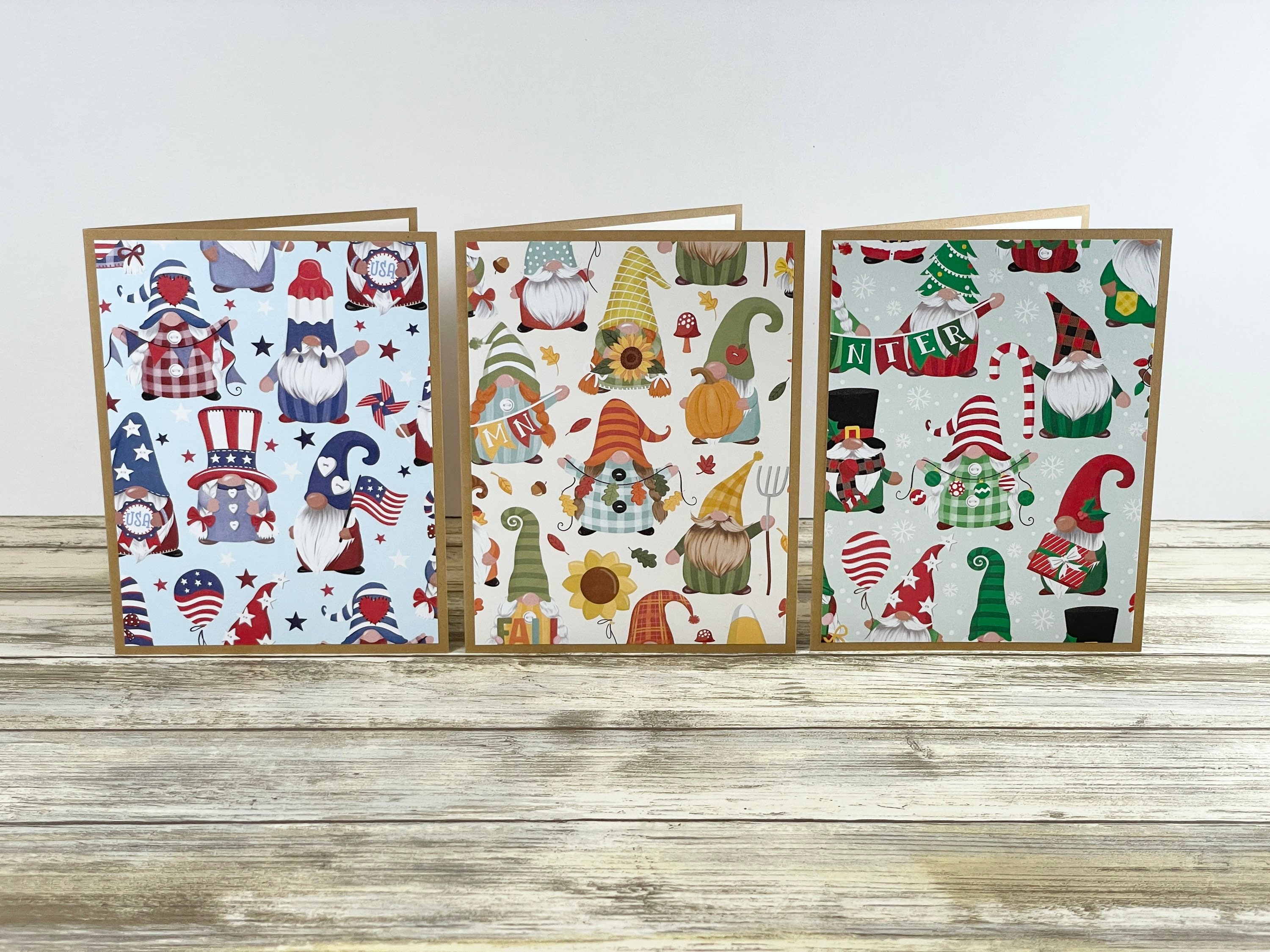 Gnome Cards Gnome Holiday Cards Gnome Christmas Cards - Etsy