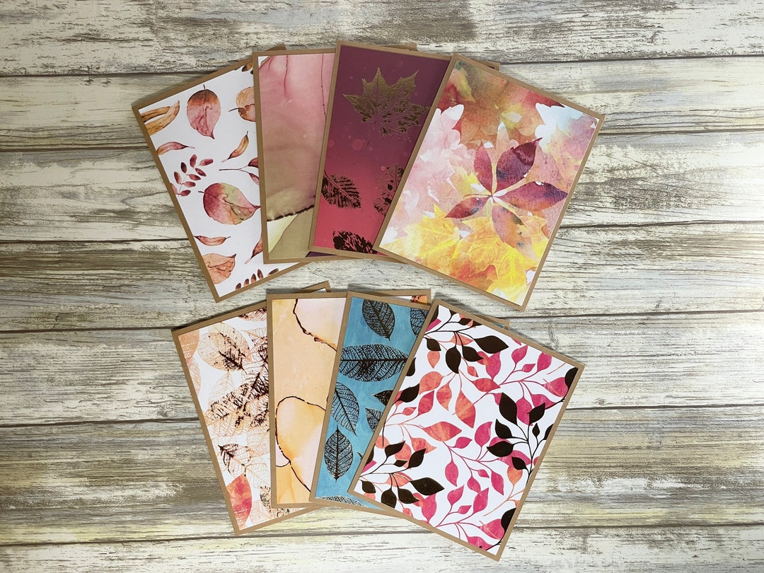 Fall Leaf Note Cards: Handmade Autumn Stationery Set - Etsy
