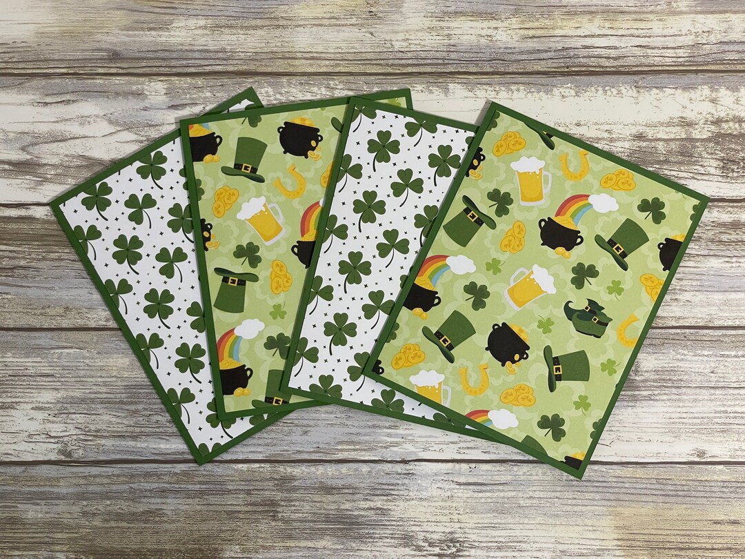 St Patrick’s Day Note Cards, St Patrick’s Day Cards, Shamrock Cards ...