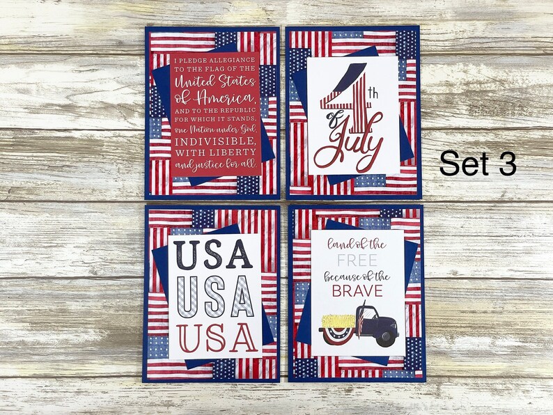 Patriotic Cards 4th of July Cards Fourth of July Cards - Etsy