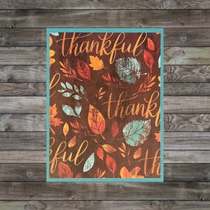 Handmade Fall Note Card Set: Thankful Autumn Leaves (4 Cards) - Etsy
