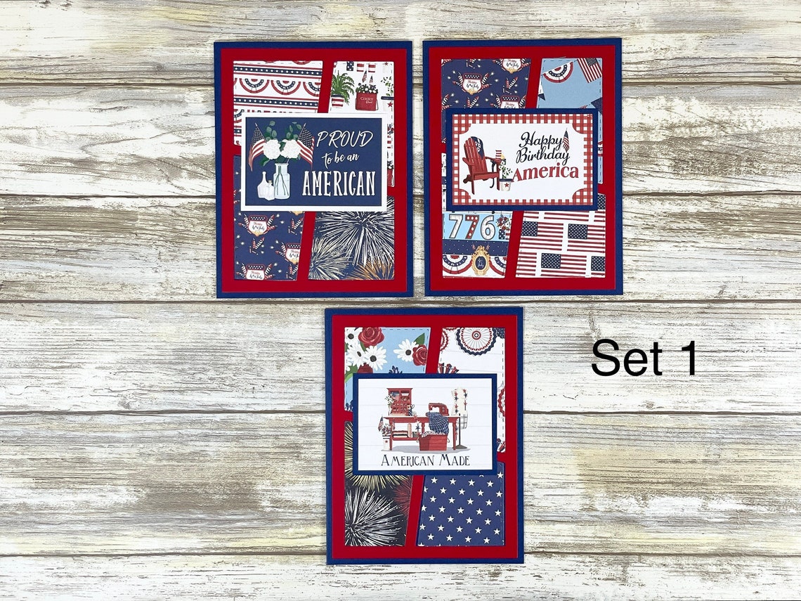 Patriotic Cards 4th of July Cards Fourth of July Cards - Etsy