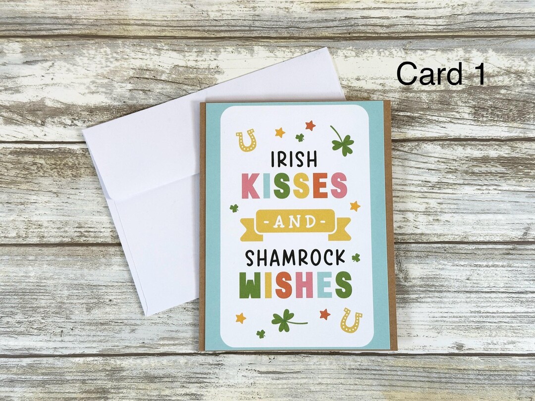 St Patricks Day Card, Luck Card, Shamrock Card, St Patricks Day Note ...