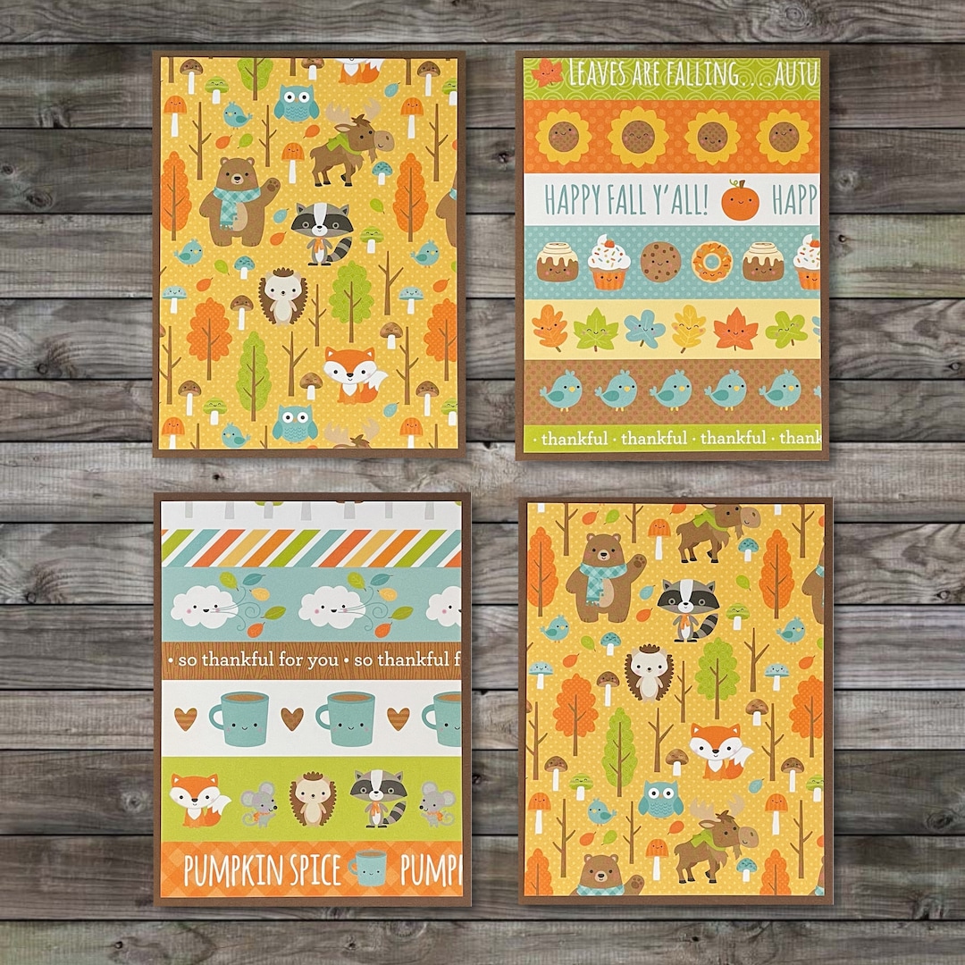 Fall Note Cards, Fall Cards, Autumn Cards, Nature Note Cards, Pumpkin ...