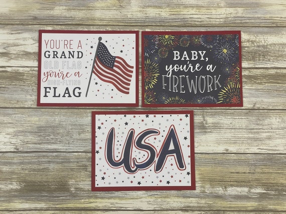 Patriotic Cards 4th of July Cards Fourth of July Cards | Etsy