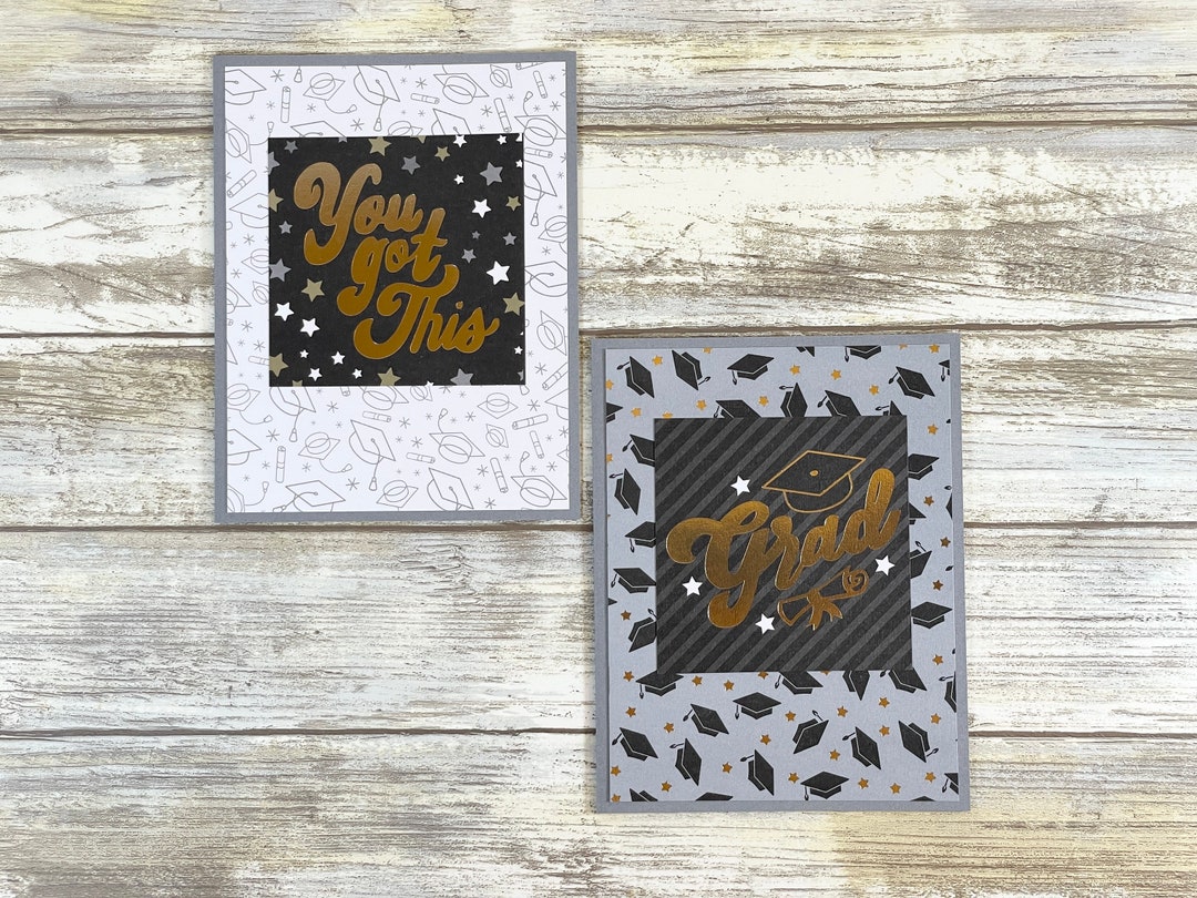 Handmade Graduation Card Set: Gold Foil Accents - Etsy