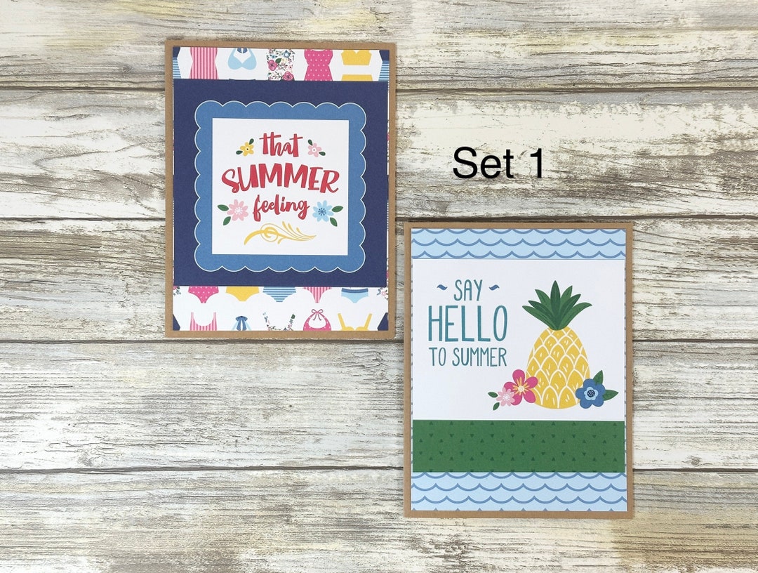 Summer Cards, Summer Note Cards, Beach Cards, Cute Note Cards, Seashell ...