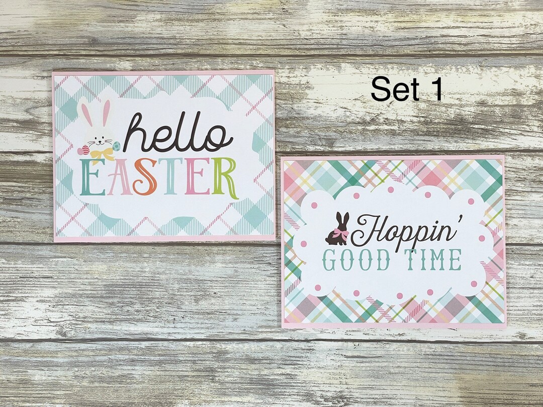 Handmade Easter Cards, Chick and Bunny Designs, Set of 2 - Etsy
