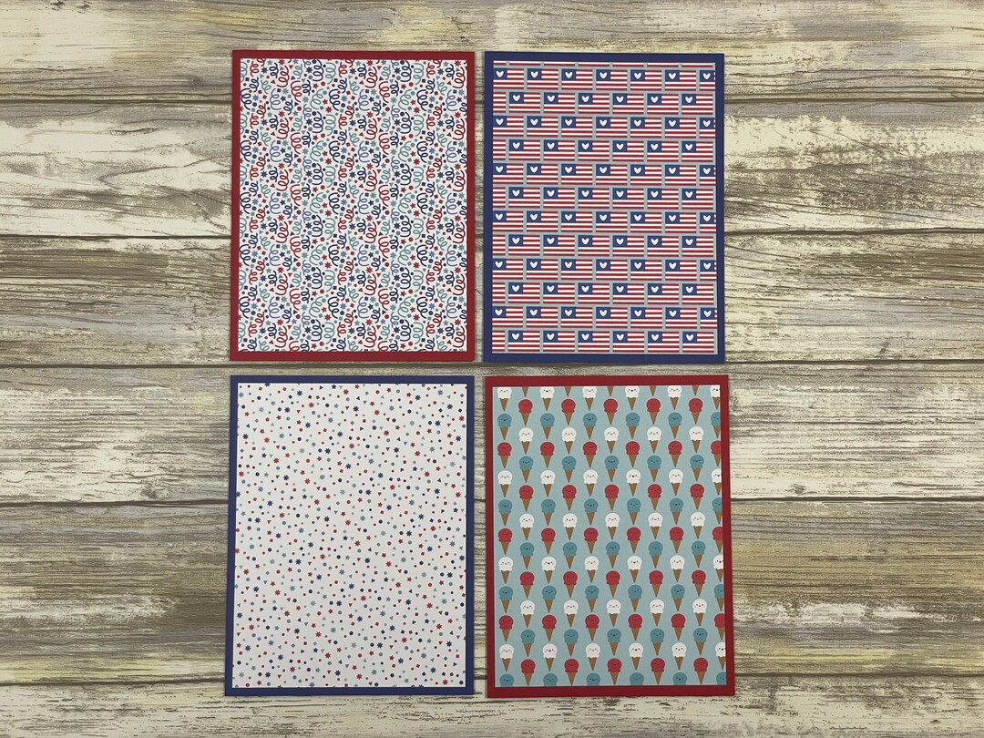 Handmade Patriotic Cards: 4th of July, Memorial Day (set of 4) - Etsy