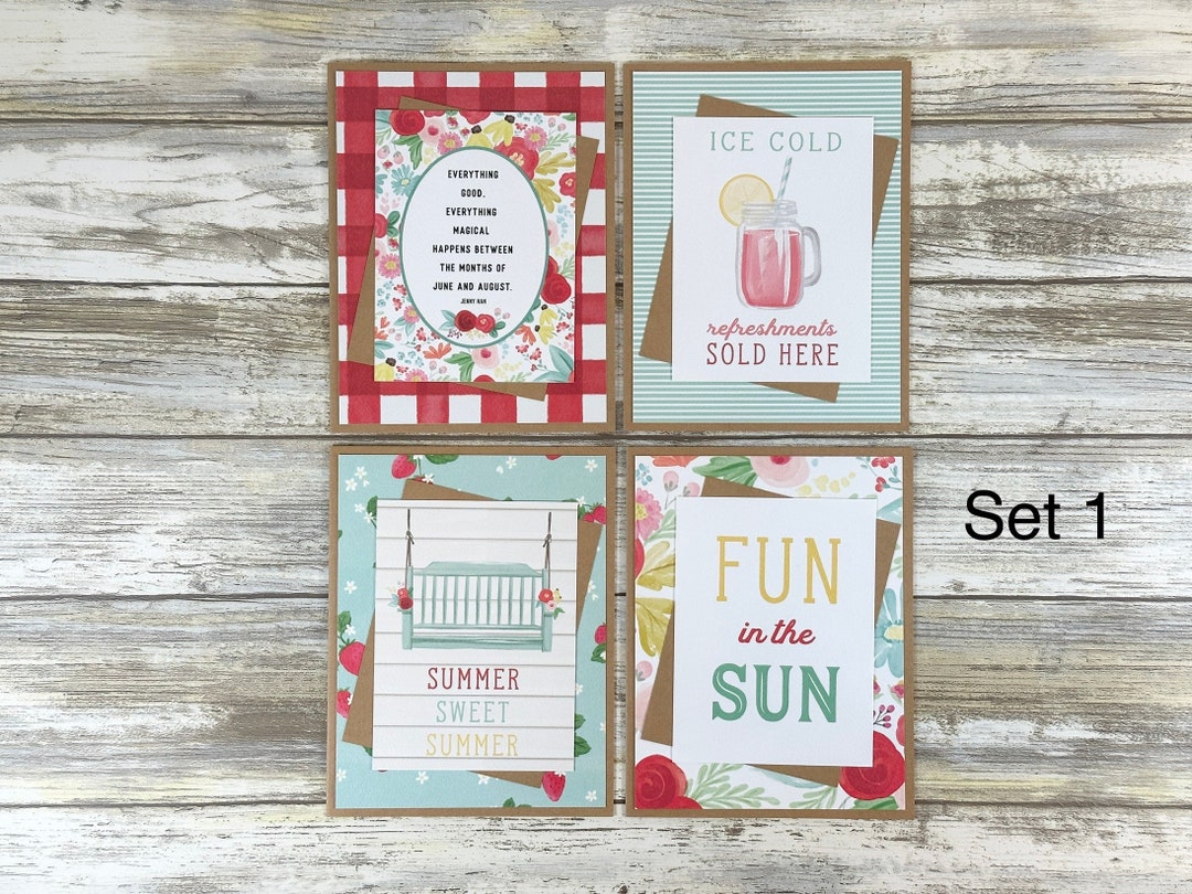 Handmade Summer Note Cards: Floral & Fruit Designs - Etsy