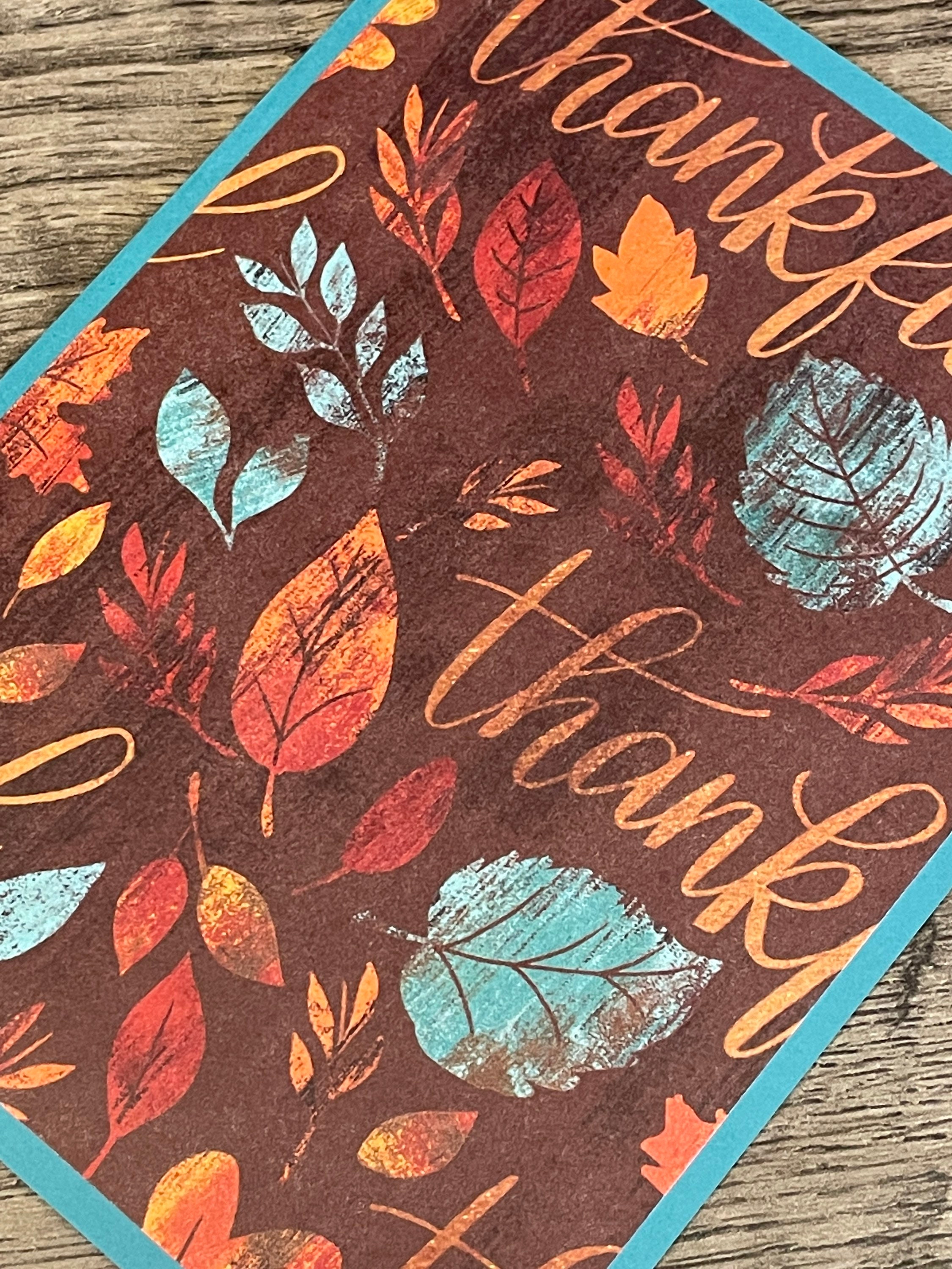 Handmade Fall Note Card Set: Thankful Autumn Leaves (4 Cards) - Etsy