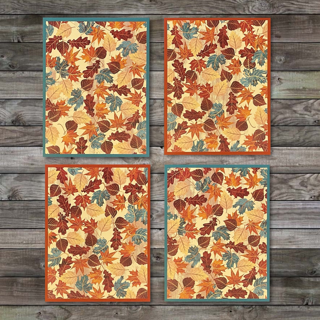 Fall Note Cards, Fall Cards, Fall Stationery, Autumn Cards, Leaves ...