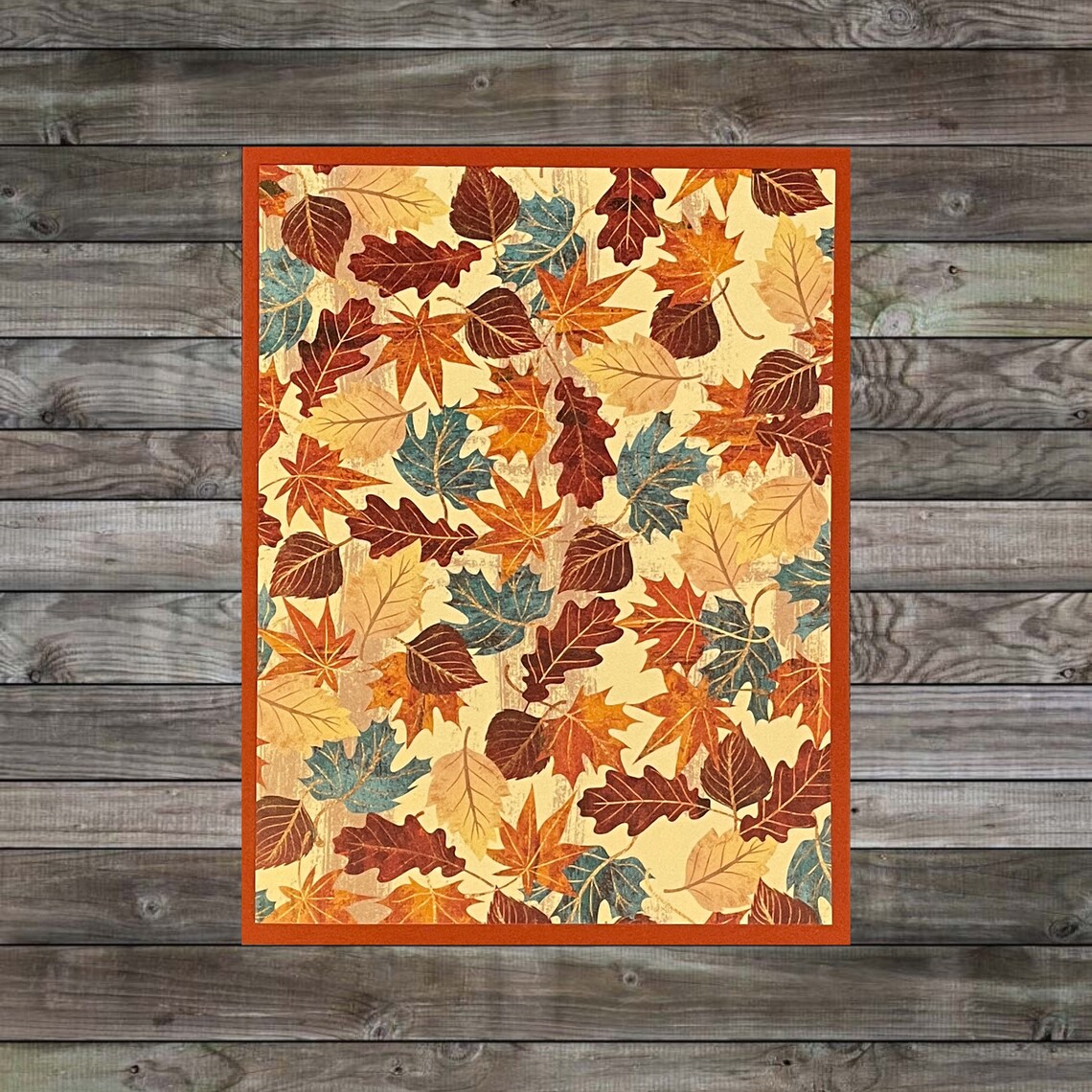 Handmade Fall Note Card Set: Thankful Autumn Leaves (4 Cards) - Etsy