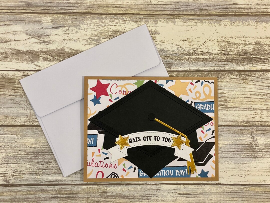 Handmade Graduation Card: Kraft Cardstock, Gold Tassel - Etsy