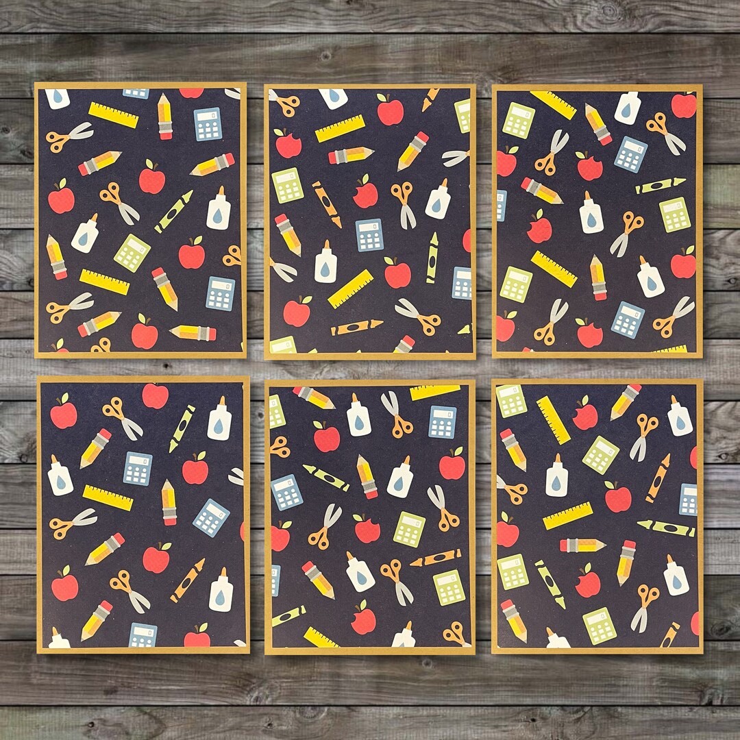 Back to School Note Card Set: Handmade Teacher Appreciation Cards - Etsy