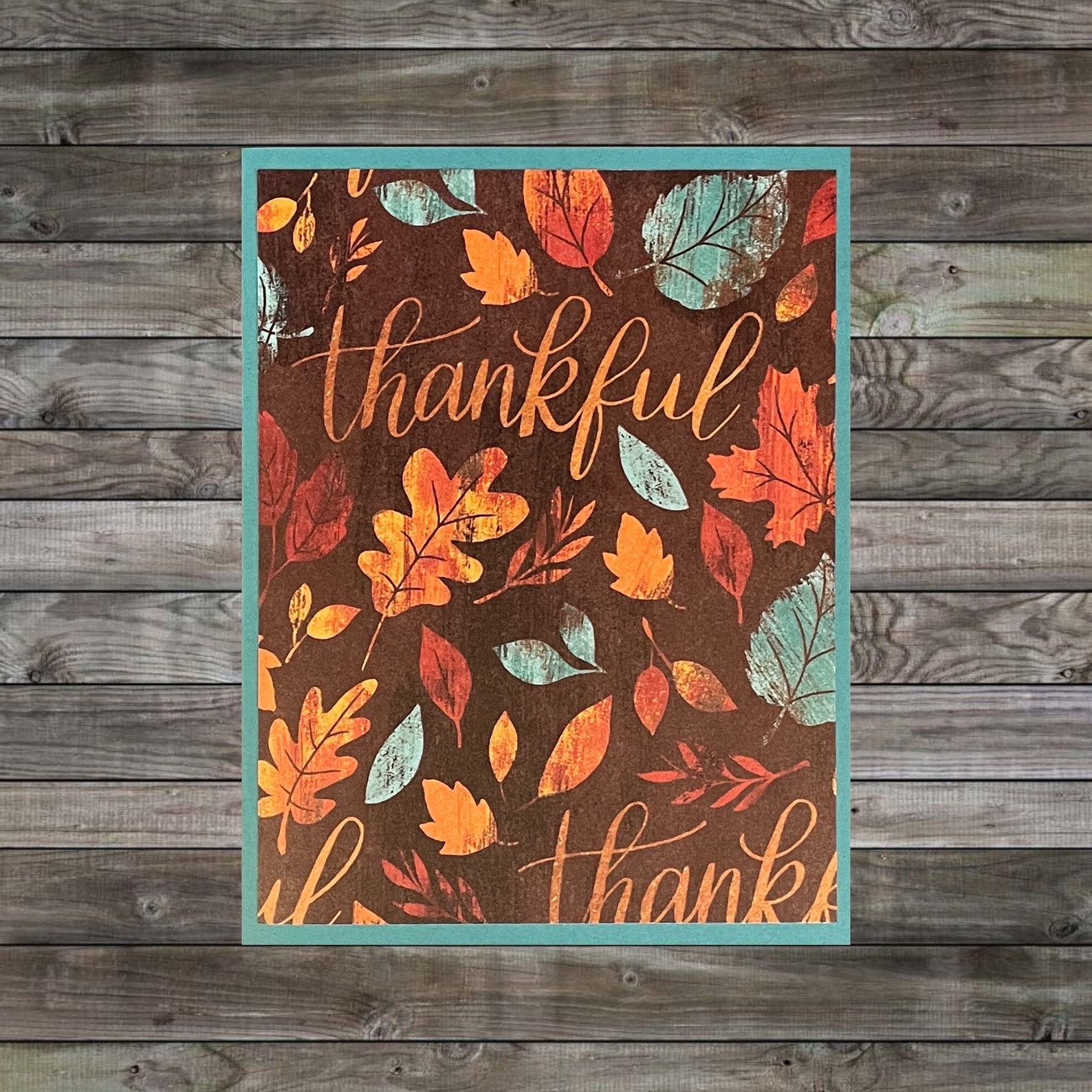 Handmade Fall Note Card Set: Thankful Autumn Leaves (4 Cards) - Etsy