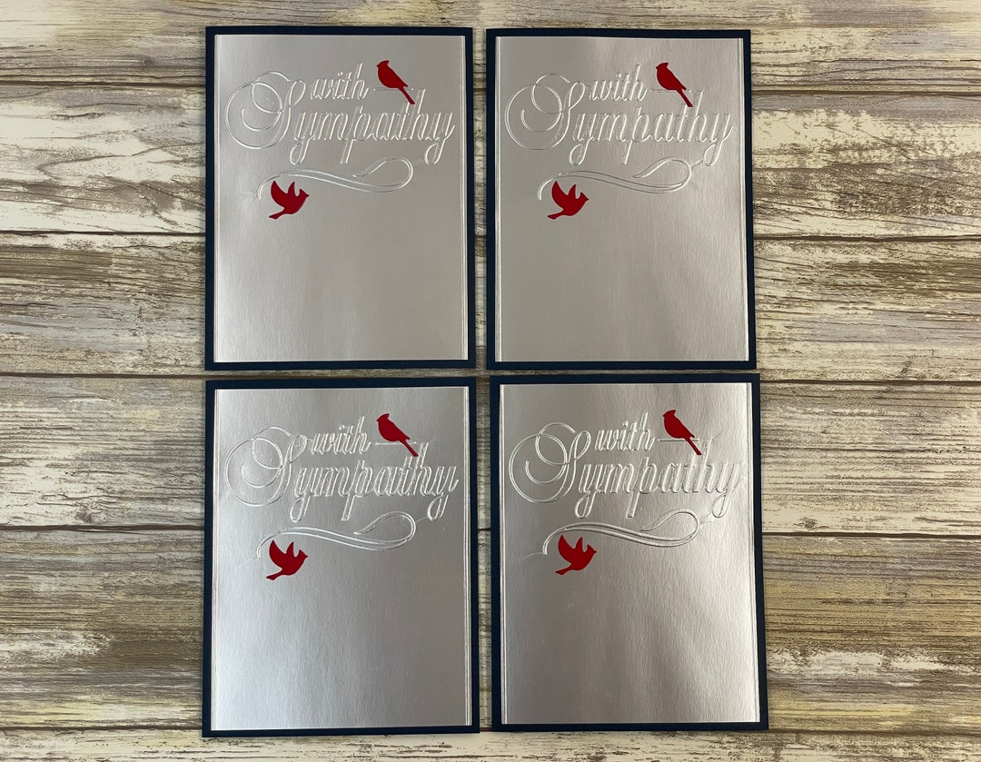 Handmade Sympathy Cards: Silver Foil Cardinal Design (set of 4) - Etsy