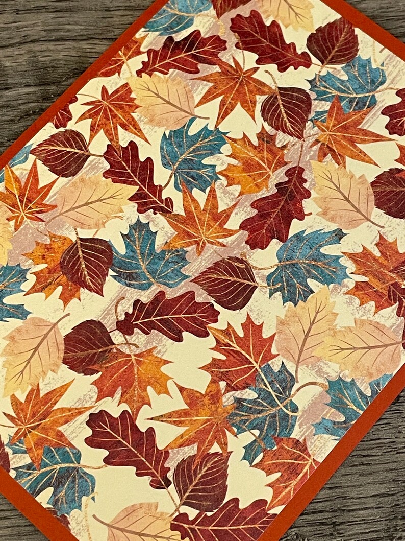 Handmade Fall Note Card Set: Thankful Autumn Leaves (4 Cards) - Etsy