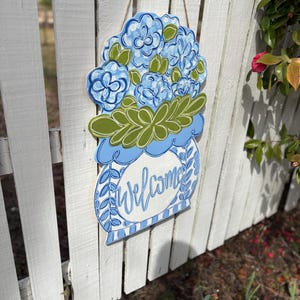 Chinoiserie Blue Hydrangeas Door Hanger - Etsy