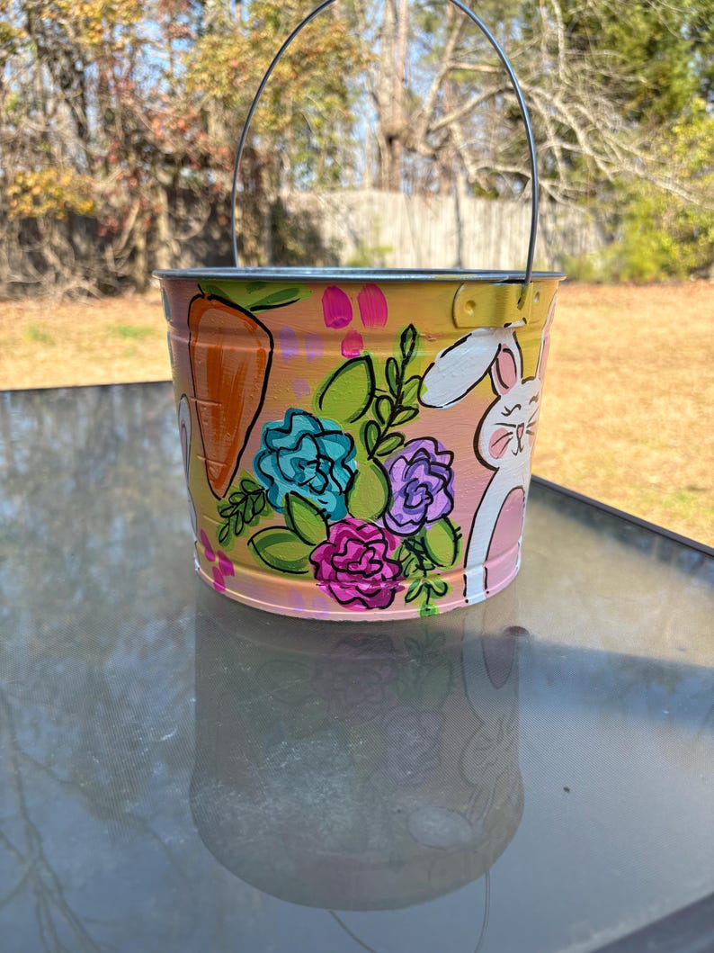Painted Galvanized Easter Bucket - Etsy