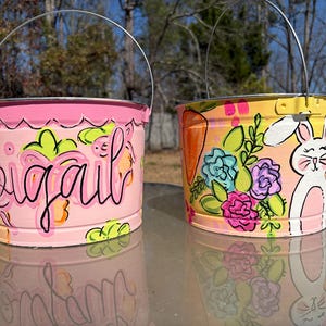Painted Galvanized Easter Bucket - Etsy