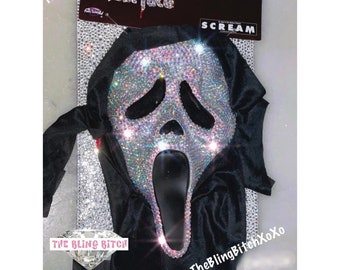 Ghostface Bling Crystal Rhinestone Scream Mask Pink - Etsy