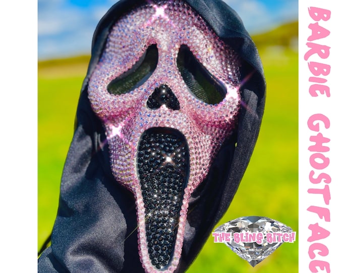 Ghostface Bling Crystal Rhinestone Scream Mask Pink - Etsy