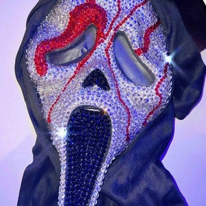 Ghostface Scream Crystal Bling Rhinestone Mask With Dripping Blood - Etsy