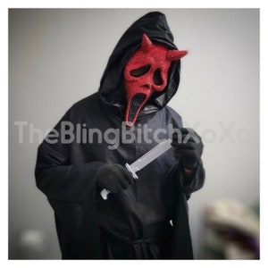 Red Ghostface Bling Crystal Rhinestone Scream Mask Devil Dead by ...
