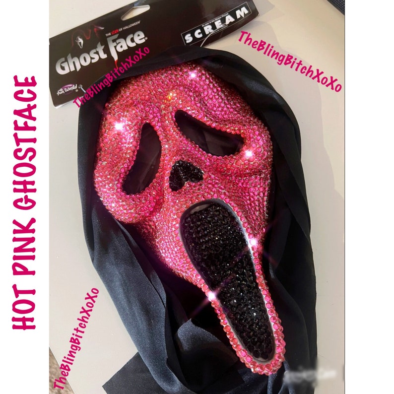 Ghostface Bling Crystal Rhinestone Scream Mask Hot Pink - Etsy
