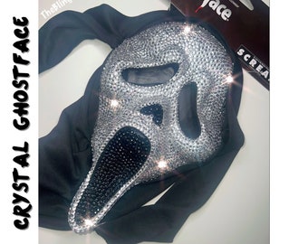 Ghostface Scream Iridescent Bling Rhinestone Crystal Mask - Etsy
