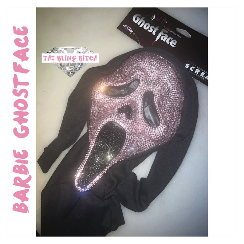 Ghostface Bling Crystal Rhinestone Scream Mask Pink - Etsy