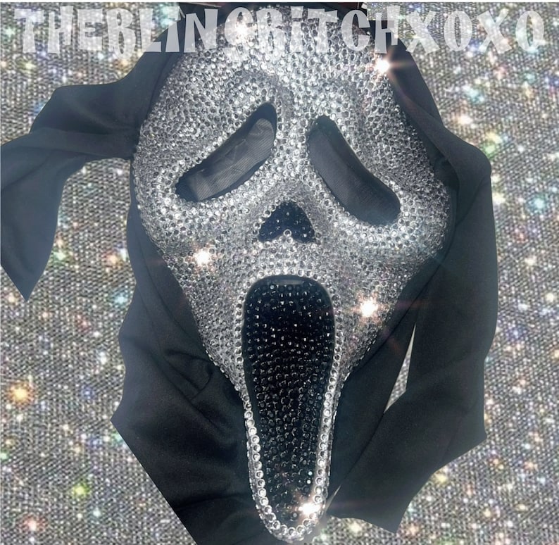 Ghostface Bling Crystal Rhinestone Scream Mask - Etsy