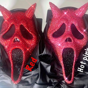 Red Ghostface Bling Crystal Rhinestone Scream Mask Devil Dead by ...