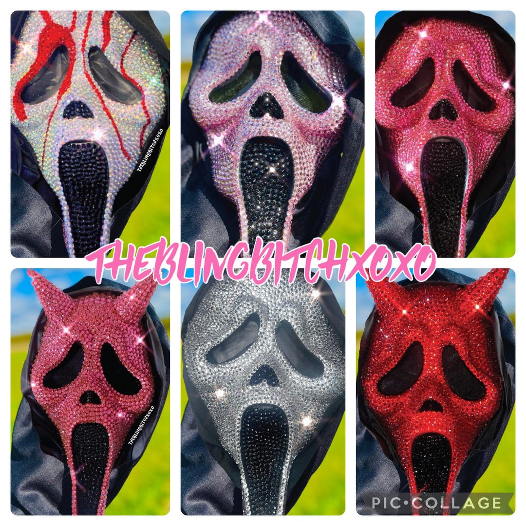 Ghostface Bling Crystal Rhinestone Scream Mask - Etsy