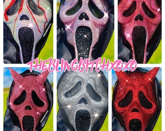 Ghostface Bling Crystal Rhinestone Scream Mask Pink - Etsy