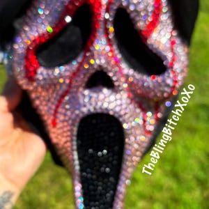 Ghostface Scream Crystal Bling Rhinestone Mask With Dripping Blood - Etsy