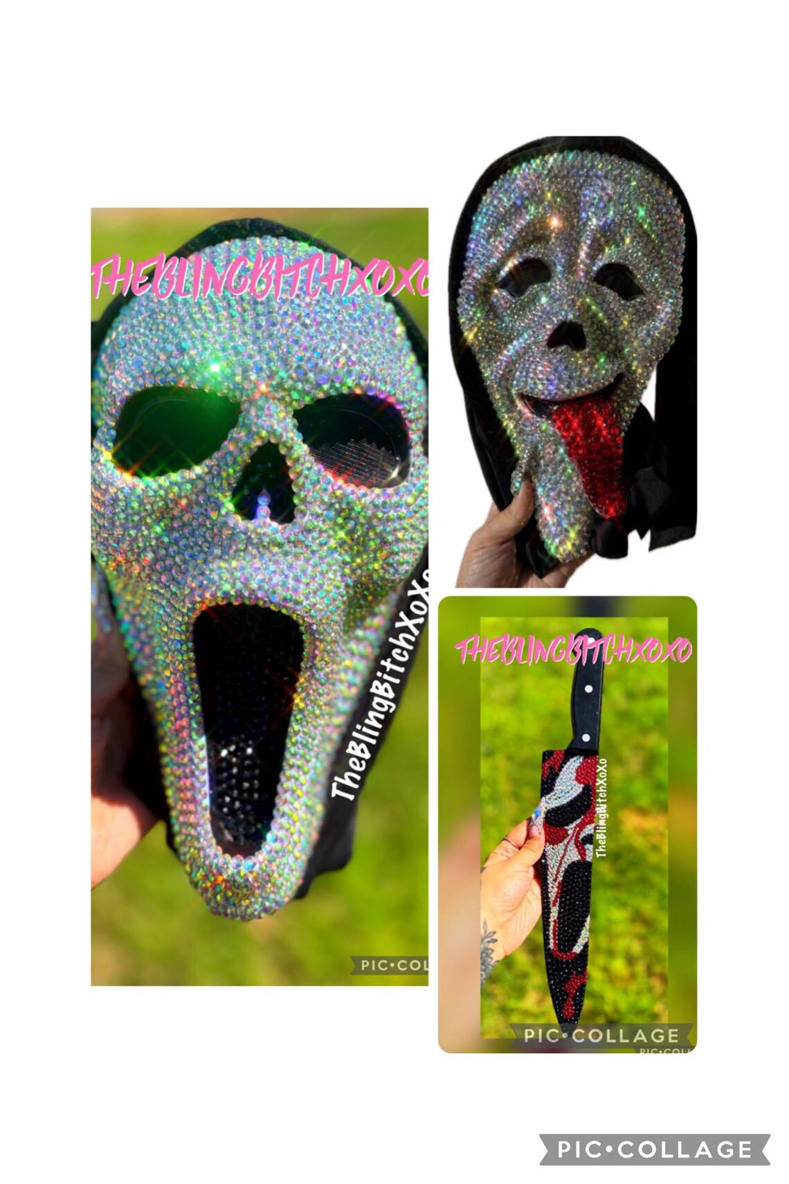 Bling Crystal Rhinestone ORIGINAL Scream Ghostface Mask With Hood ...