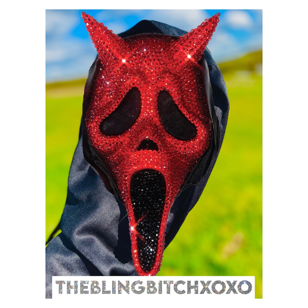 Red Ghostface Bling Crystal Rhinestone Scream Mask Devil Dead - Etsy