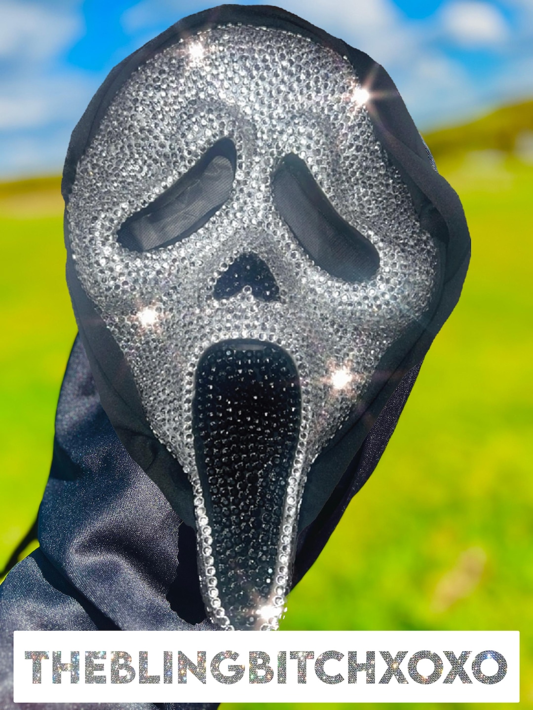 Bling Crystal Rhinestone ORIGINAL Scream Ghostface Mask With Hood ...