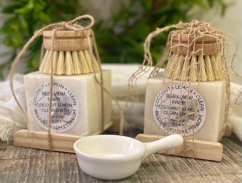 Dish Soap Block Gift Set Coconut Lemon Clean Earth - Etsy