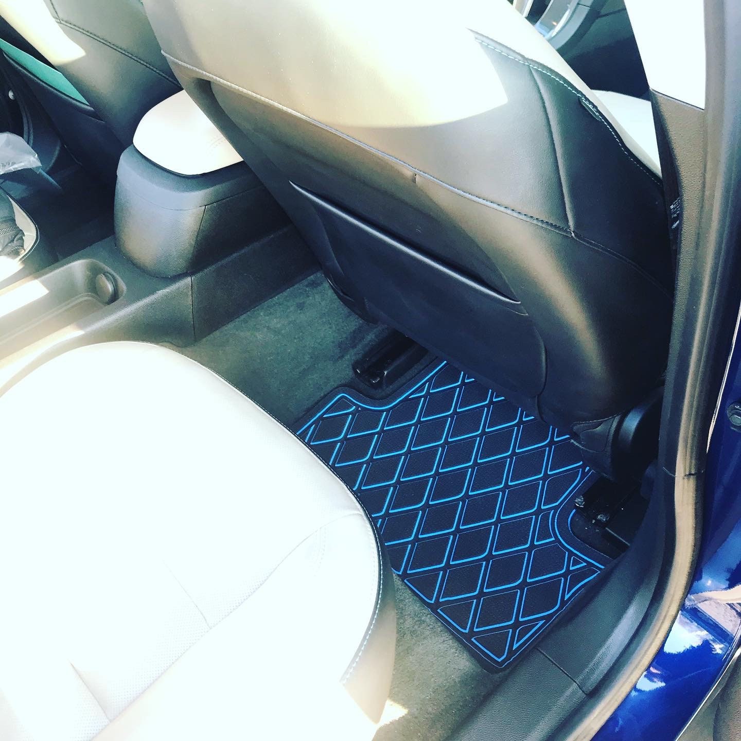 Navy Indigo Blue Rubber Floor Mats for Car, Custom Car Floor Mats Set ...