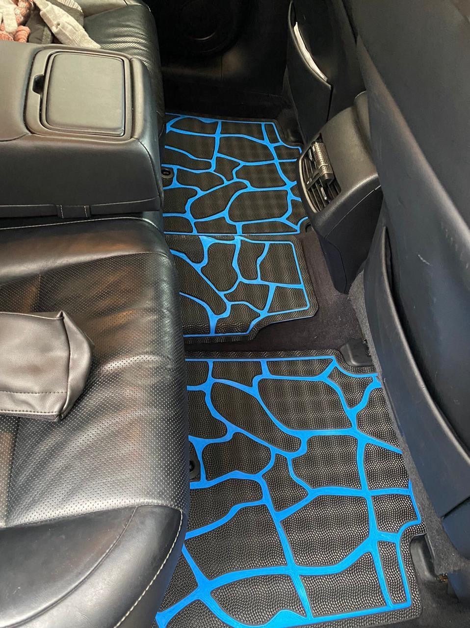Сar Floor Mats With Stone Print in Black and Blue, Car Floor Rugs, Car ...
